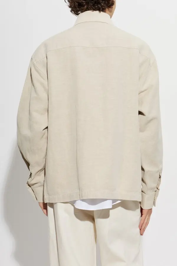 Palm Angels Cotton Linen Blend Shirt