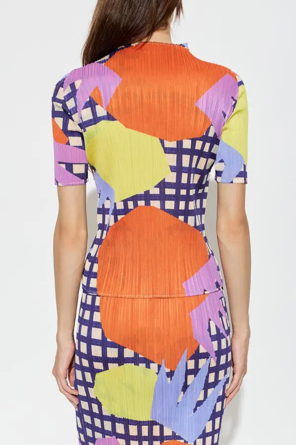 Issey Miyake Pleated Turtleneck Top