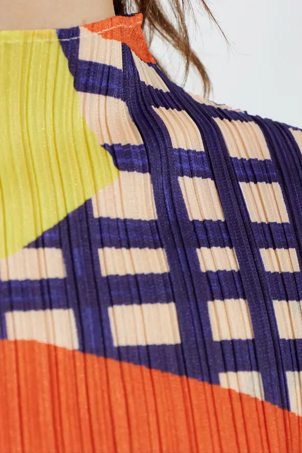 Issey Miyake Pleated Turtleneck Top