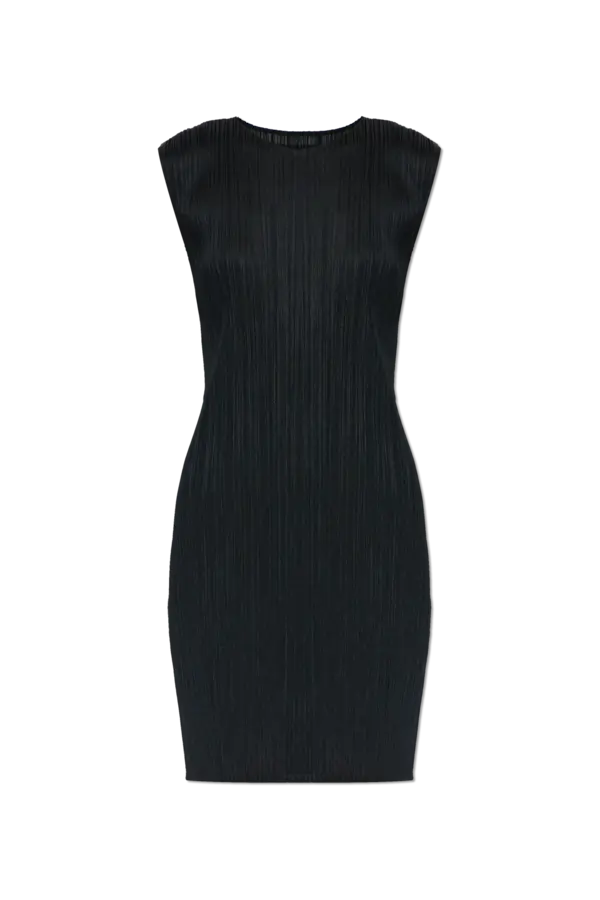Issey Miyake Sleeveless Pleated Dress - Black