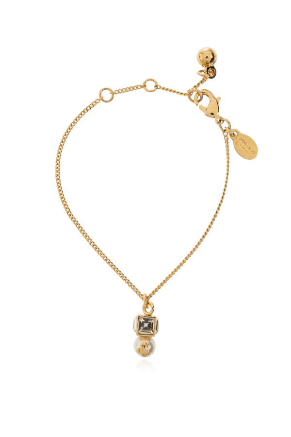 JIMMY CHOO Plated Crystal And Pearl Charm Bracelet