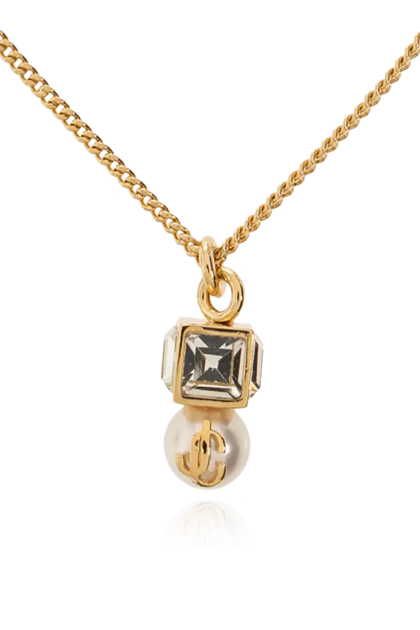 JIMMY CHOO Plated Crystal And Pearl Charm Bracelet