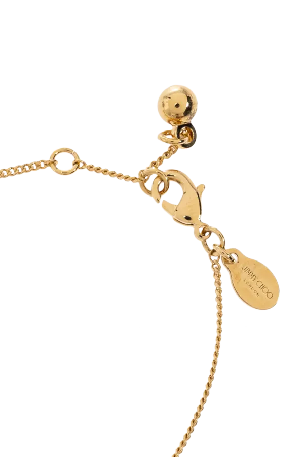 JIMMY CHOO Plated Crystal And Pearl Charm Bracelet