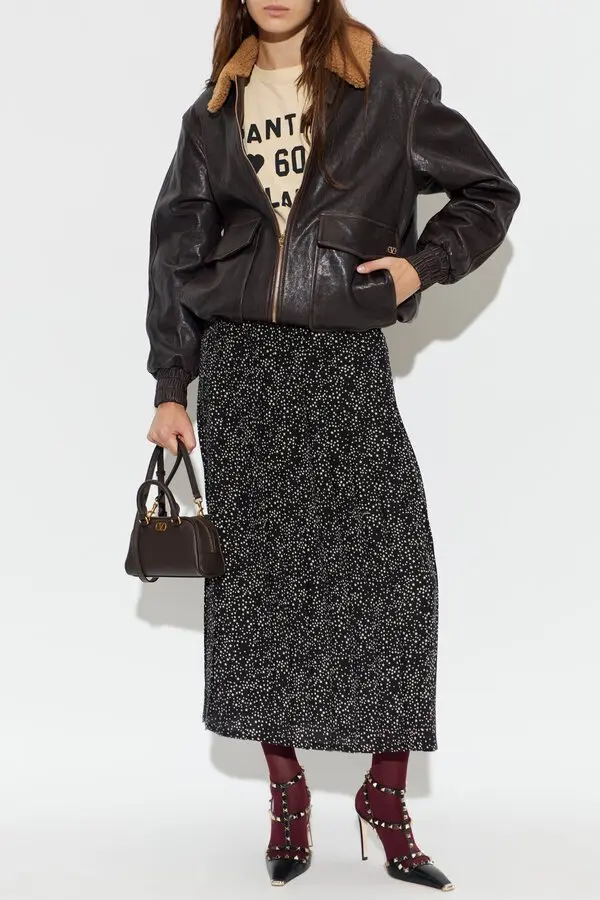 Valentino Garavani Pleated Silk Skirt