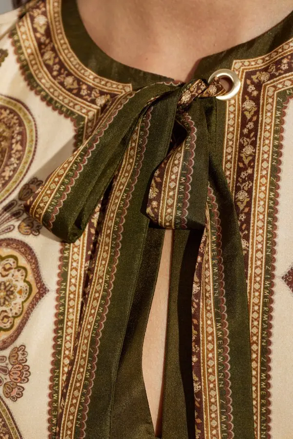 Zimmermann Silk Dress With Wide Sleeves