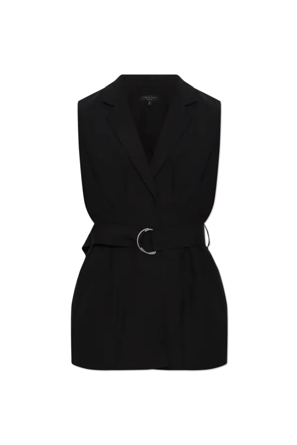 Rag & Bone Waistcoat With Belt - Black