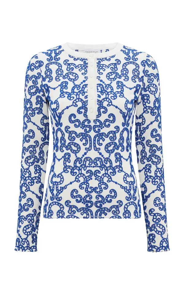 Gabriela Hearst Atoll Wool Top - Blue