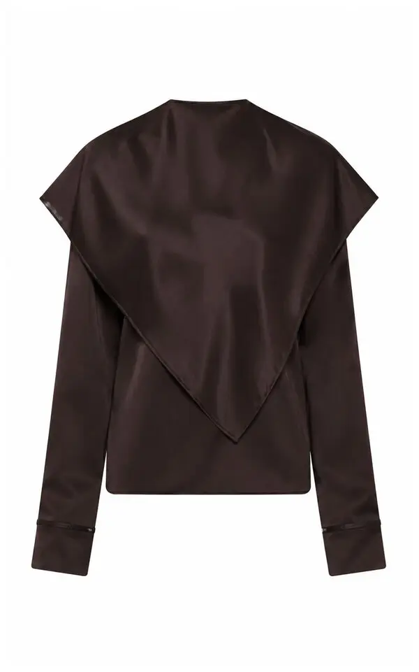 Gabriela Hearst Jonathan Silk Scarf Top - Brown