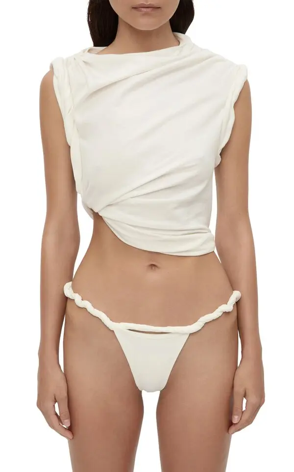 Christopher Esber Rolled Up Cotton-blend T-shirt - White