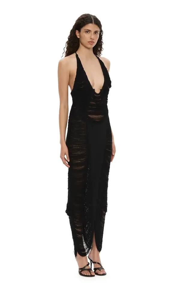 Christopher Esber Fringed Knit Maxi Dress