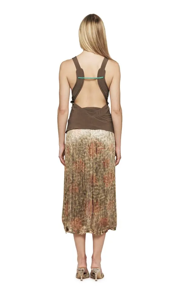 Christopher Esber Bac Lasercut Lace Jersey Leather Tank Top
