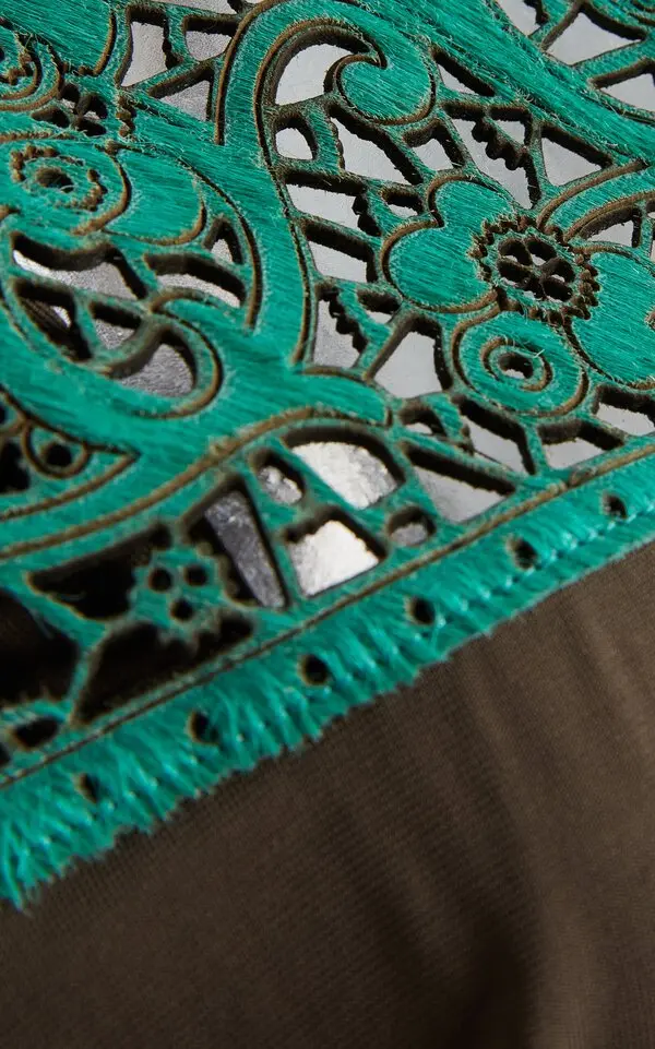 Christopher Esber Bac Lasercut Lace Jersey Leather Tank Top