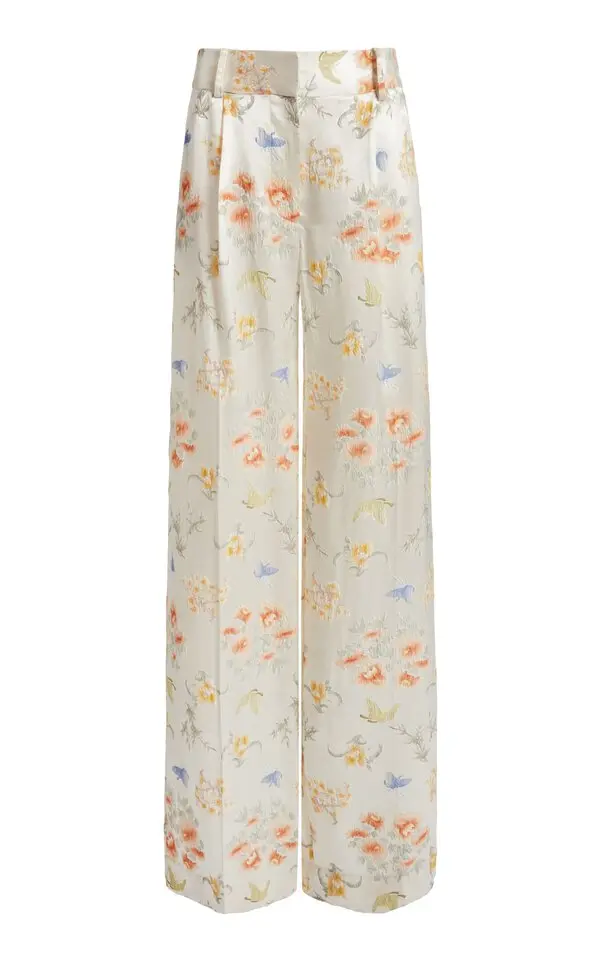 Christopher Esber Heirloom Brocade Silk Straight Leg Trousers