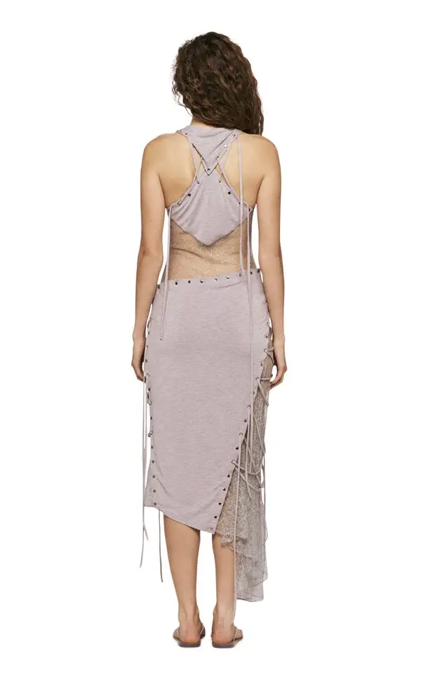 Christopher Esber Farrah Rivet Laced Halter Maxi Dress