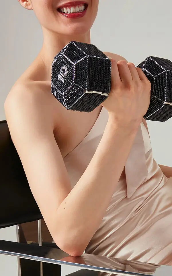 Judith Leiber Heavy Metal Dumbbell Clutch