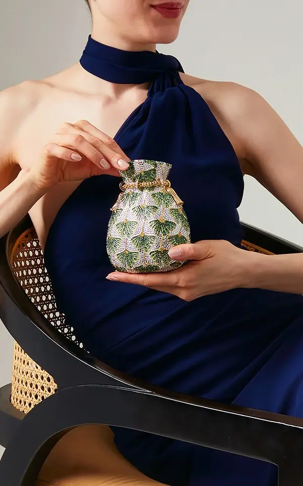 Judith Leiber Ginkgo Pouch Clutch - Green