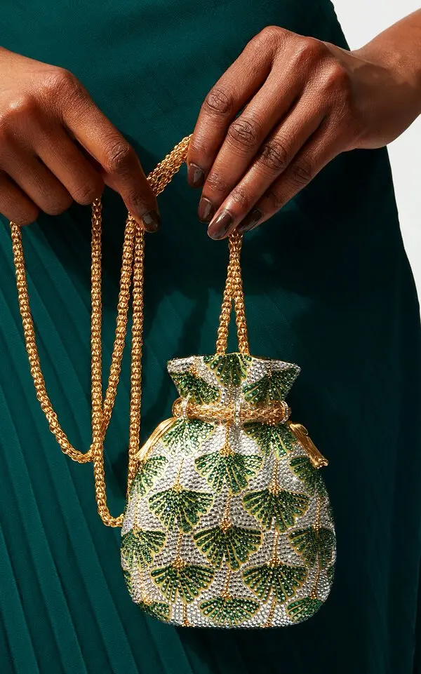 Judith Leiber Ginkgo Pouch Clutch - Green