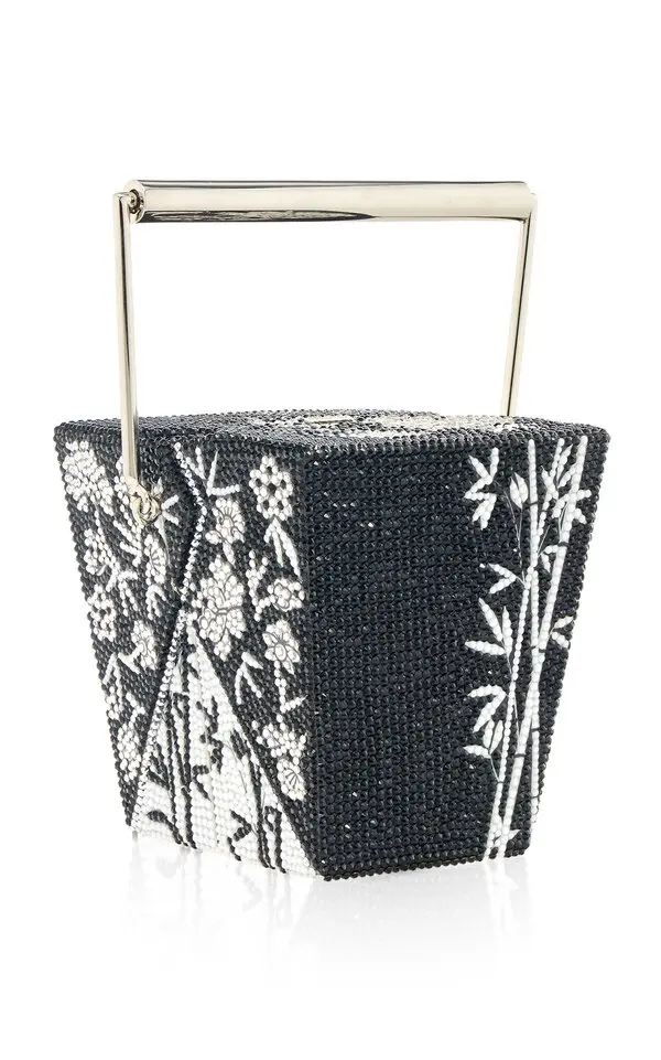 Judith Leiber Bamboo Take Out Box Clutch - Black