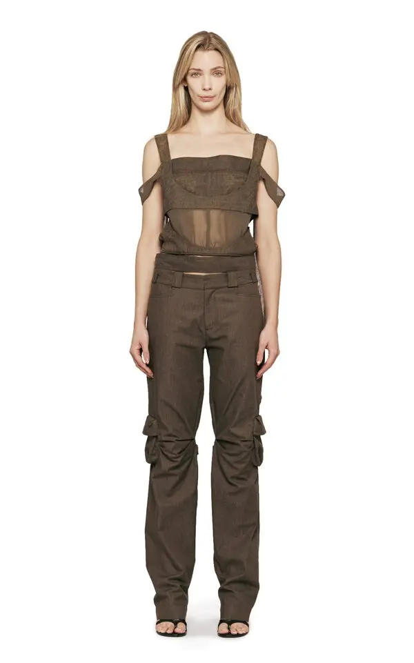 Christopher Esber Cleo Utility Cotton-silk Suspended Top