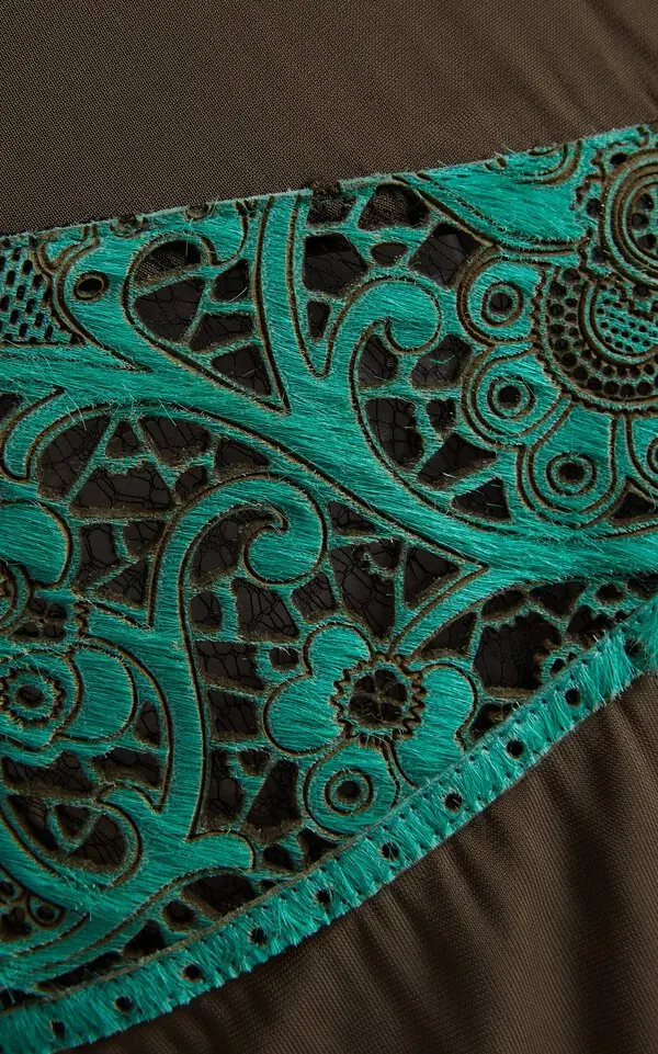 Christopher Esber Lasercut Laced Leather Tank Midi Dress