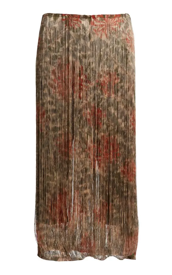 Christopher Esber Warped Wallpaper Printed Tassel Maxi Skirt