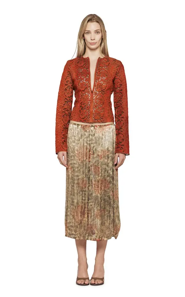 Christopher Esber Warped Wallpaper Printed Tassel Maxi Skirt