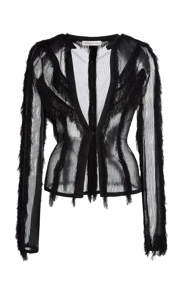 Christopher Esber Ravelle Sheer Knit Top