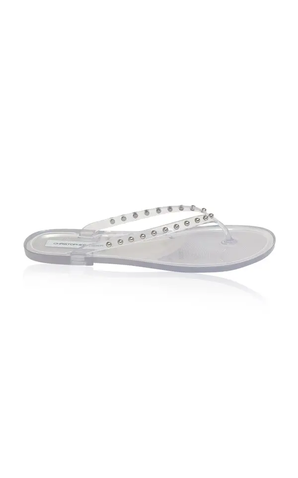 Christopher Esber Embellished Flip Flops - Clear