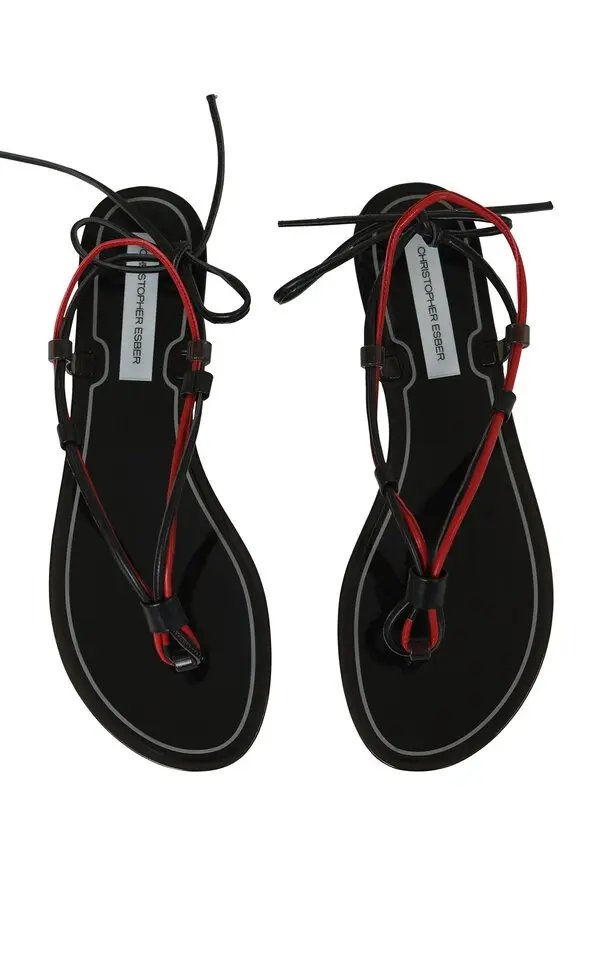 Christopher Esber Lasso Flip Flop Sandal - Black