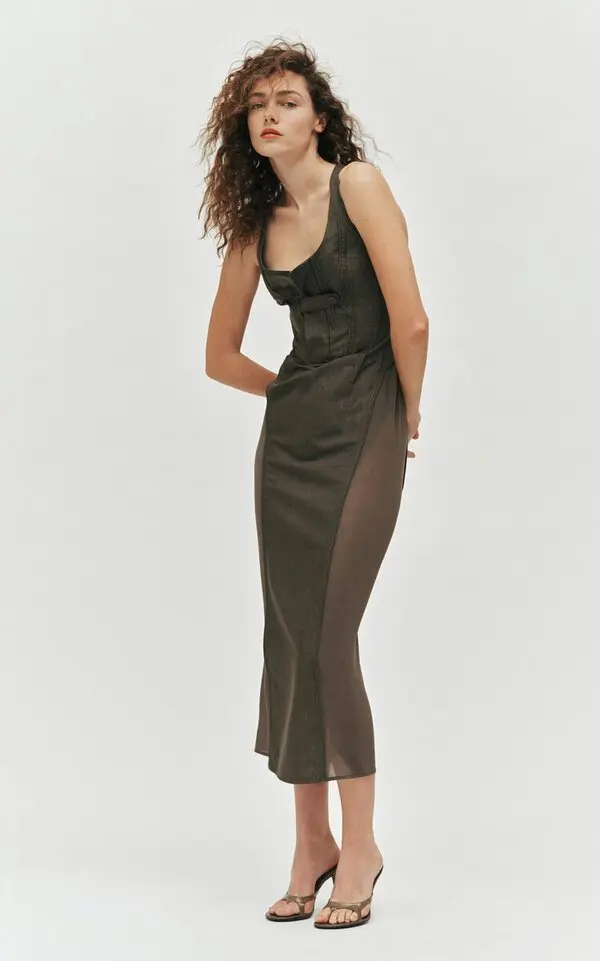 Christopher Esber Cleo Utility Cotton Tank Maxi Dress