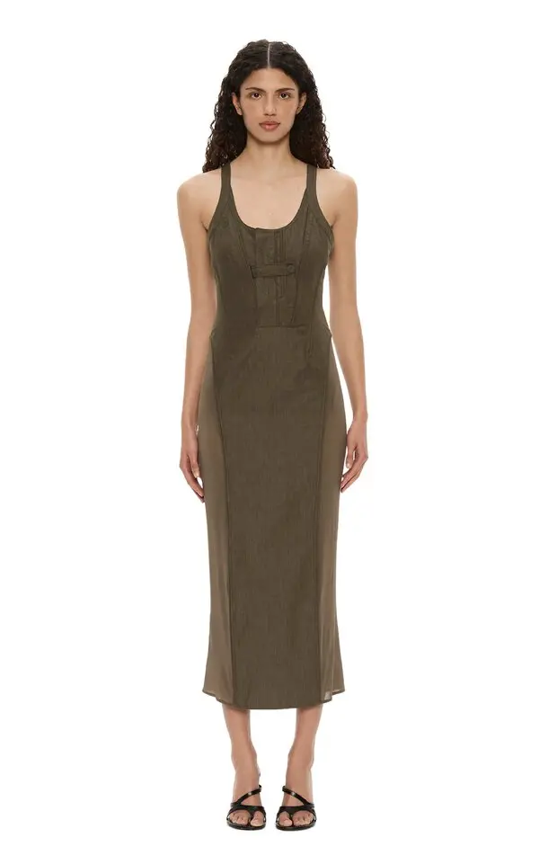 Christopher Esber Cleo Utility Cotton Tank Maxi Dress