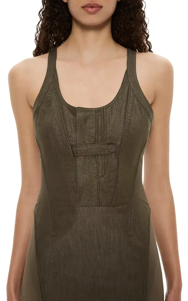 Christopher Esber Cleo Utility Cotton Tank Maxi Dress