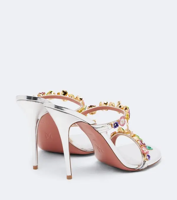 Amina Muaddi Vittoria Floral Embellished Sandals