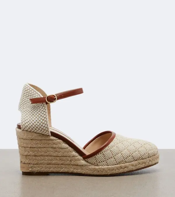 Manolo Blahnik Raffia-effect Espadrille Wedges