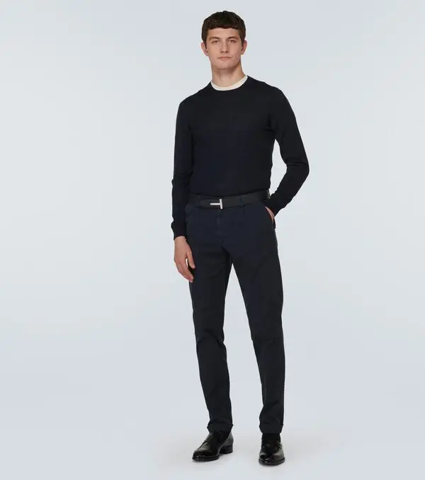 TOM FORD Crew Neck Wool Pullover - Blue