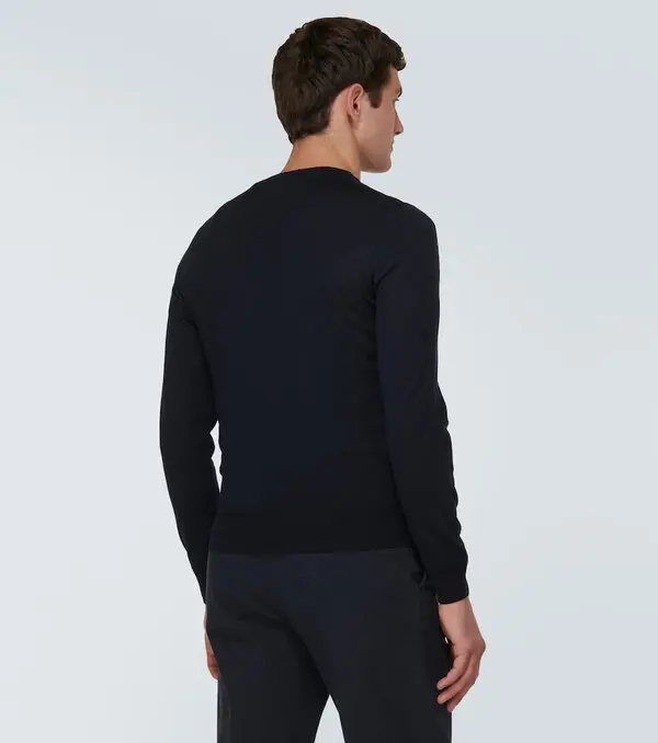 TOM FORD Crew Neck Wool Pullover - Blue