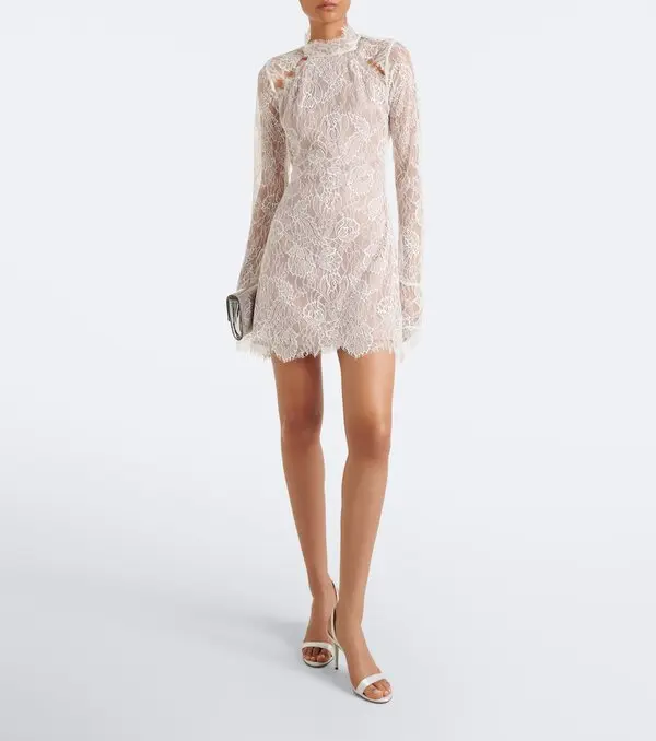Retrofete Gilana Lace Mini Dress - White