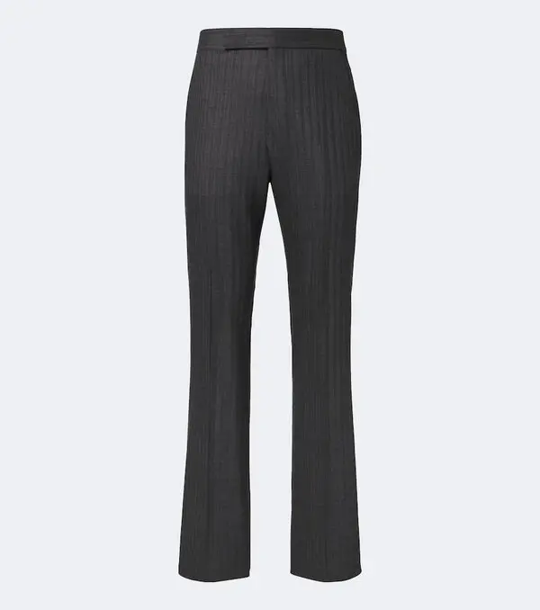 TOM FORD Herringbone Wool Suit Pants - Grey