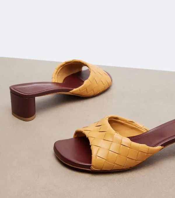 Bottega Veneta Parco Intrecciato Leather Mules
