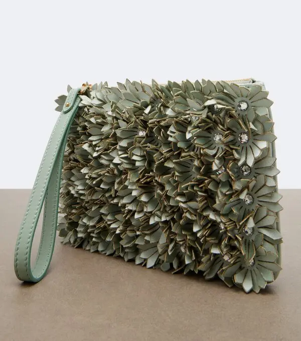 Valentino Garavani Small Floral Appliqué Pouch