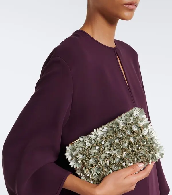 Valentino Garavani Small Floral Appliqué Pouch