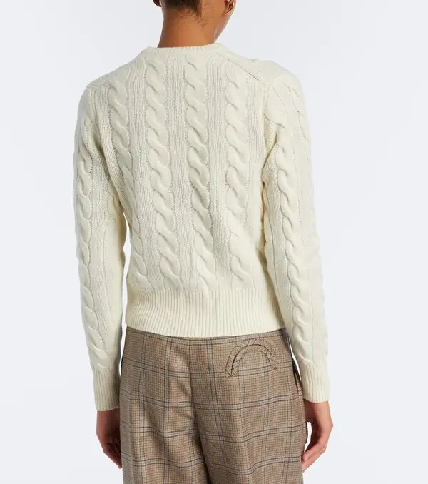 Polo Ralph Lauren Cable-knit Wool And Cashmere Cardigan - White