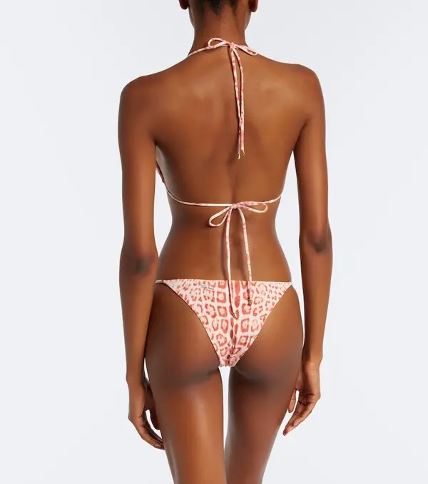 Roberto Cavalli Leopard-print Triangle Bikini Top