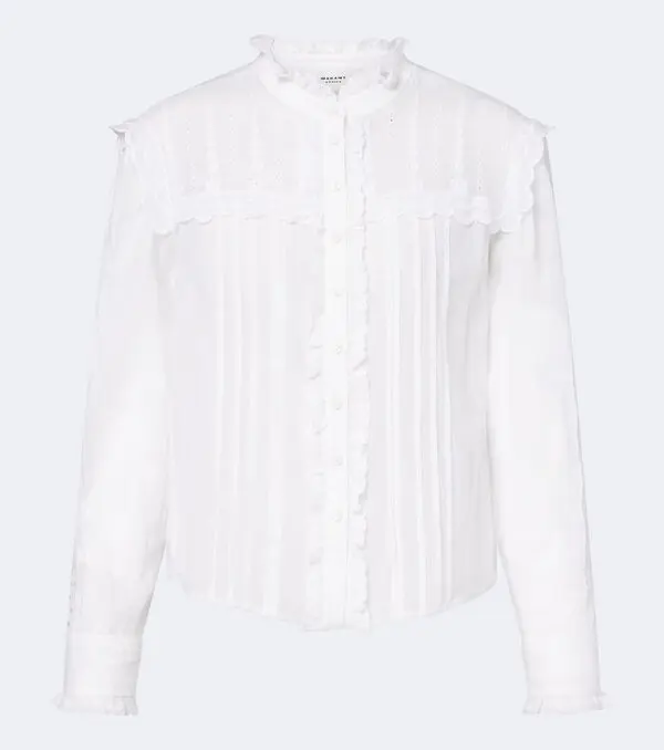 MARANT ETOILE Isabel Embroidered Cotton Voile Shirt - White