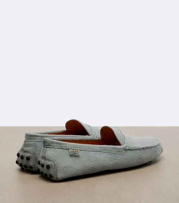 TOD'S Gommino Calf Hair Driving Shoes - Blue