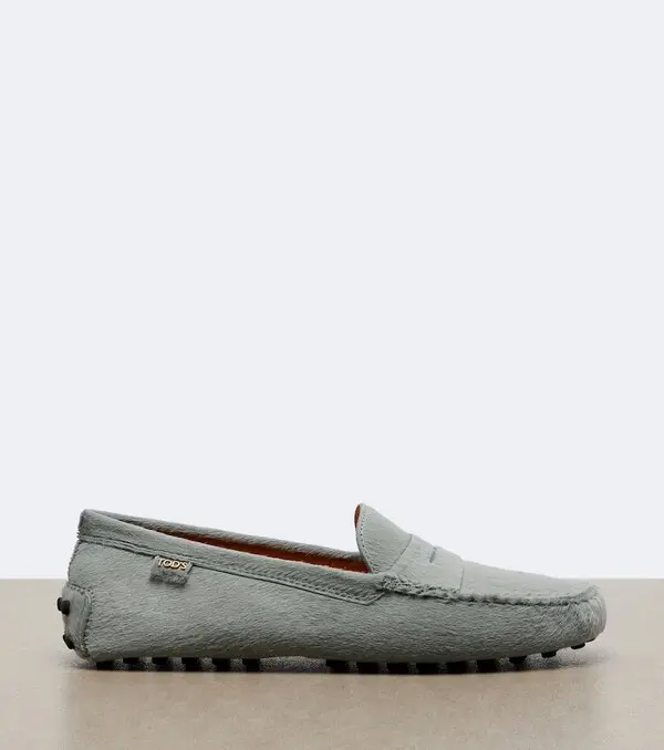 TOD'S Gommino Calf Hair Driving Shoes - Blue