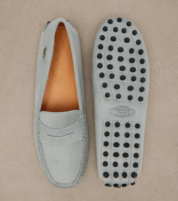 TOD'S Gommino Calf Hair Driving Shoes - Blue
