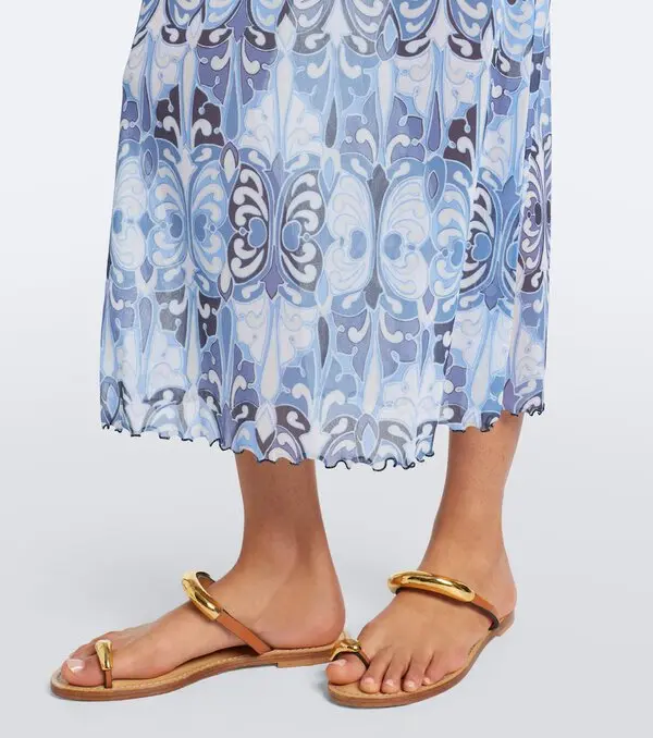 La DoubleJ Slinky Swing Printed Midi Dress - Blue