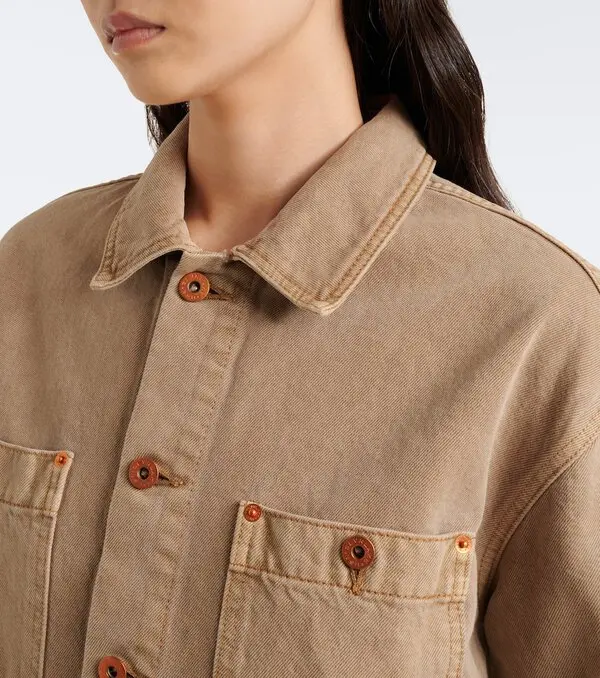 SLVRLAKE Worker Denim Jacket In Driftwood - Brown