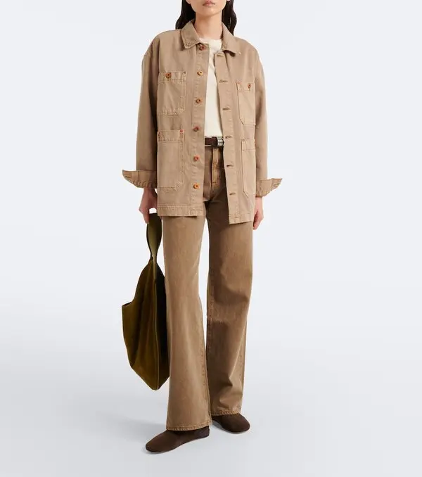 SLVRLAKE Worker Denim Jacket In Driftwood - Brown